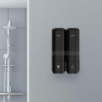 China ABS Plastic Wall Mounted Manual Soap Dispenser 250mlx2 Hotel Shampoo Pump for sale