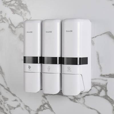 China 3 Pack 250ml Commercial Manual Hand Soap Dispenser ABS Plastic Push Button Liquid Foam Gel Pump for sale