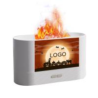 China Halloween Decorations 180ml Simulation Fire Flame Air Humidifier Lamp Ultrasonic Aroma Diffuser Warm Fire Effect for sale