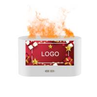 China Customize Logo Flame Aroma Diffuser Support Essential Oils Fire Flame Effect Led Light USB Air Humidifier for Christmas Gift for sale