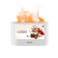 China Customize Logo Flame Aroma Diffuser Support Essential Oils Fire Flame Effect Led Light USB Air Humidifier for Christmas Gift for sale