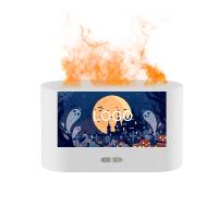 China Customize Logo Flame Aroma Diffuser Support Essential Oils Fire Flame Effect Led Light USB Air Humidifier for Christmas Gift for sale