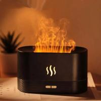 China Household Desktop Simulation Flame Aroma Air Humidifier Lamp flame diffuser humidifier for sale