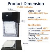 China Mini Outdoor Photocell LED Wall Pack Light Powered Auto Off On for sale