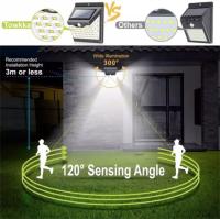 China ETL Door House Black Solar Outdoor Wall Lights 110V 120 Degree Sensing Angle for sale