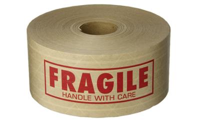 China Water Activated Reinforced Kraft Paper Tape, Environmentally Friendly Printing Logo 70mm X 50yards for sale