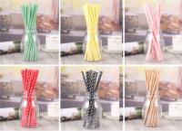 China Food Grade Certified 100% Biodegradable Environmentally Friendly Disposable Kraft Paper Straws 6/8/10/12*180/190/200MM for sale