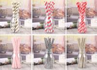 China Food Grade Certified 100% Biodegradable Environmentally Friendly Disposable Kraft Paper Straws 6/8/10/12*180/190/200MM for sale