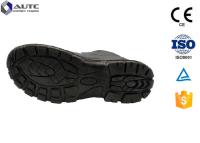 China Construction Site Ppe Safety Boots , Slip On Steel Toe Boots Warehouse Black Leather for sale