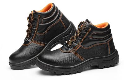 China European Standard Genuine Leather Waterproof Men Work Safety Shoes Boots With Steel Toe Cap And Steel Plate for sale