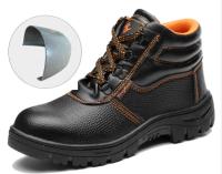 China European Standard Genuine Leather Waterproof Men Work Safety Shoes Boots With Steel Toe Cap And Steel Plate for sale