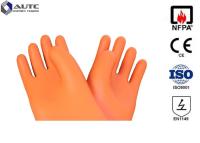 China Rubber Insulating Electrical Safety Gloves Voltage Rating AC 7500 V Class 1 for sale