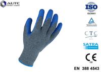 China Cut Resistant Gloves Flexible Breathable Nylon HPPE Glass Fiber Latex Coated for sale