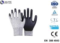 China Cut Resistant Gloves Flexible Breathable Nylon HPPE Glass Fiber Latex Coated for sale
