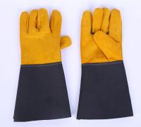China Welding Gloves Wear-Resistant And Heat-Insulating Extended Leather Welder Labor Insurance Gloves for sale