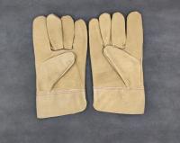 China Short Thick Leather High Temperature Welder Gloves Full Leather Welding Welder Gloves Suede Leather Welding Gloves for sale