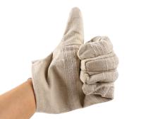 China Yellow Armor Canvas 24 Thread Encryption Wear-Resistant Loose Industrial Welding Gloves for sale