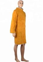 China Durable Cow Leather Welding Clothes Long Coat Apron Protection Clothes PPE Safety Wear for sale