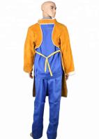 China Durable Cow Leather Welding Clothes Long Coat Apron Protection Clothes PPE Safety Wear for sale