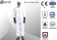 China PE Laminated PPE Safety Wear , Chemical Resistant Coveralls With SMS Back Panel for sale