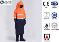 China Orange S-3XL Welding Protective Clothing Arc Flash Proof Full Size For ASTM F19 for sale