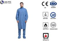 China Bib Work Gear Clothing , Industrial Work Clothes Navy Blue Color 33cal/C ATPV Rating for sale