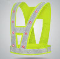 China Sanitation  LED Reflective Traffic Light Emitting PPE Safety Wear Vest for sale