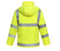 China Reflective PPE Safety Wear Fluorescent Yellow Waterproof Reflective Raincoat Split for sale