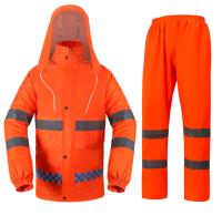 China Reflective PPE Safety Wear Warning Split Safety Waterproof Rain Poncho for sale