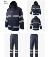 China Reflective PPE Safety Wear Waterproof Double Layer Adult Split Raincoat Overalls for sale
