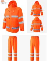 China Reflective PPE Safety Wear Waterproof Double Layer Adult Split Raincoat Overalls for sale