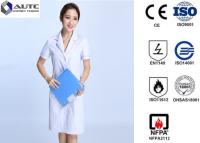 China White Disposable Medical Workwear 30g-60g Weight Excellent Clipping Well Fit for sale