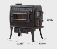 China American Style Wood Burning Real Fire Fireplace European Style Retro Cast Iron Wood Burning Heater Household Heater for sale