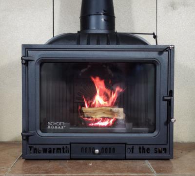 China Embedded Fireplace Built In Cast Iron Wood Burning Household True Fire Three Side View Wood Stove for sale