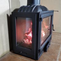 China Embedded Fireplace Built In Cast Iron Wood Burning Household True Fire Three Side View Wood Stove for sale
