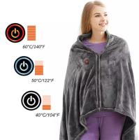 China Electric Outer Shawl Blanket Coral Velvet Warm Wrap Cape Cloak Usb Charging Heating Blanket Cold Insulation Blanket for sale