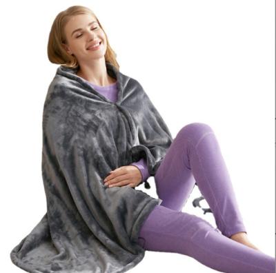 China Electric Outer Shawl Blanket Coral Velvet Warm Wrap Cape Cloak Usb Charging Heating Blanket Cold Insulation Blanket for sale