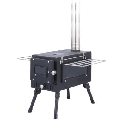 China New Type Stainless Steel Firewood Stove Outdoor Barbecue Stove Small Portable Heating Stove for sale