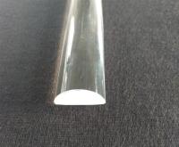 China Optical Glass Transparent Fused High Purity Quartz Rod Of Half Glass Rod for sale