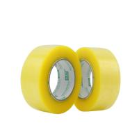 China 48mm Width Transparent Yellow Bopp Packing Tape  Carton Sealing Film Making Tape Durable for sale