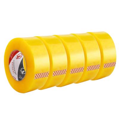 China Custom OPP Packing BOPP Golden Transparent Tape Shipping Carton Box Sealing Adhesive Packaging Tape for sale