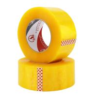 China Custom OPP Packing BOPP Golden Transparent Tape Shipping Carton Box Sealing Adhesive Packaging Tape for sale