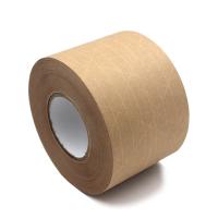 China Eco Friendly Biodegradable Kraft Paper Package Tape Reinforced Custom Printed Gummed Kraft Paper Tape for sale