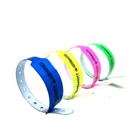 China Logo Printing PVC Hospital Medical Wristband with RFID NFC Tag - 250×25mm Adult Size, 10,000 Read Cycles for sale
