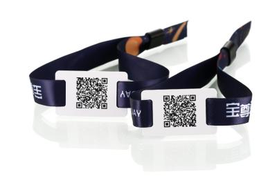 China Waterproof NFC RFID Fabric Wristband 250×25mm with 10,000 Read Cycles for Access Control and Social Distancing for sale