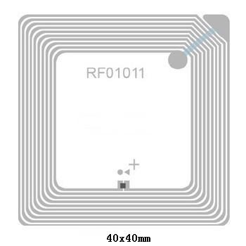 China 25mm RFID Chip Inlay 13.56MHz with 1-3cm Reading Range and 0.07mm Thickness for sale