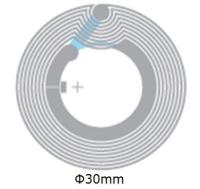 China 33mm Diameter RFID Wet Inlay with SLI/NFC Chip - 13.56MHz Frequency, 0.07mm Thickness for Contactless Applications for sale