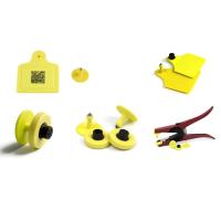 China TPU RFID Animal Ear Tag with 5m Read Range and 100,000 Write Cycles for Cattle Sheep Goat Tracking for sale