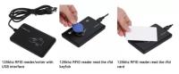 China Custom Logo RFID Card Reader 13.56MHz 125kHz with T5577 Chip - 94mm×60mm×10mm USB Desktop Reader for sale