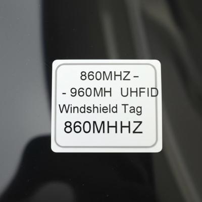 China 860-960MHz UHF RFID Windshield Tag with Custom Number Printing - Alien H3 Chip, 10m Read Range, -40°C to 65°C Operating Temperature for sale